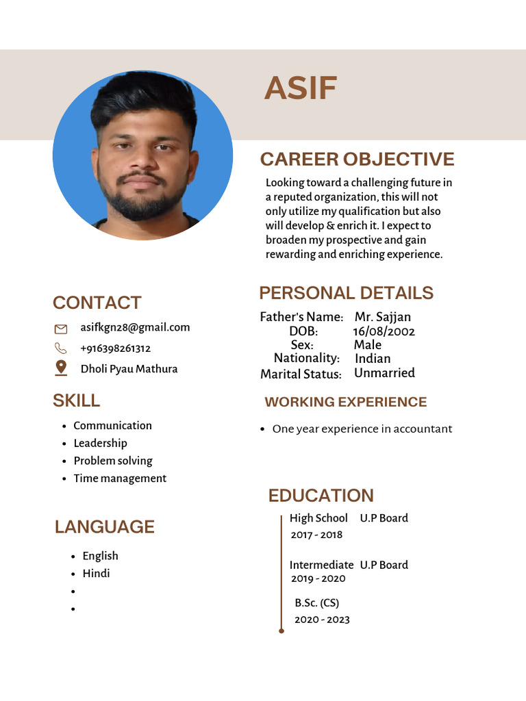Grey Brown Simple Resume | PDF