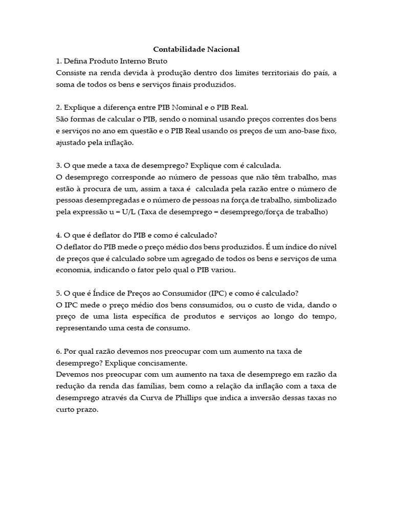 Deflator do PIB e IPC: Conceitos e Cálculos | PDF | Custo de vida ...