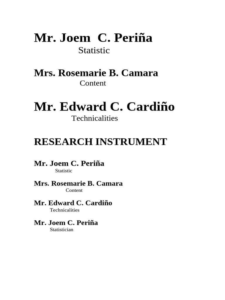 Mr. Joem C. Periña: Mrs. Rosemarie B. Camara | PDF