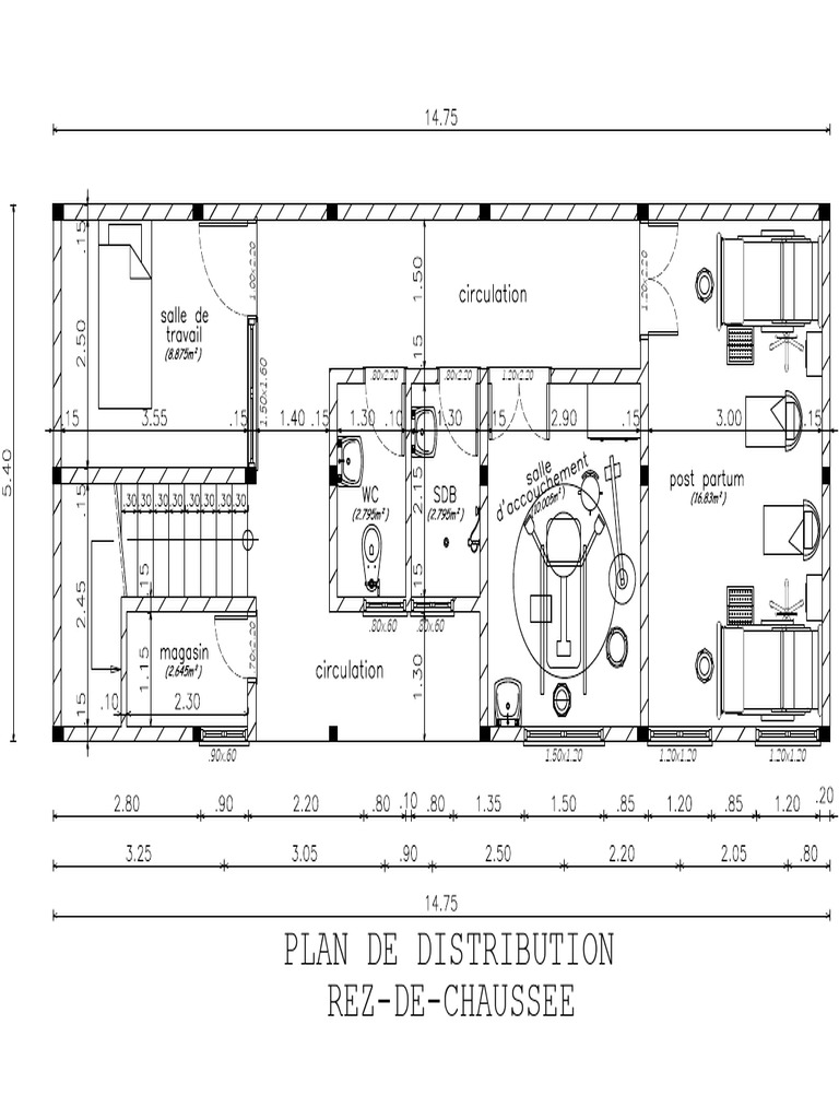 Plan de Distribution Rez-De-Chaussée | PDF