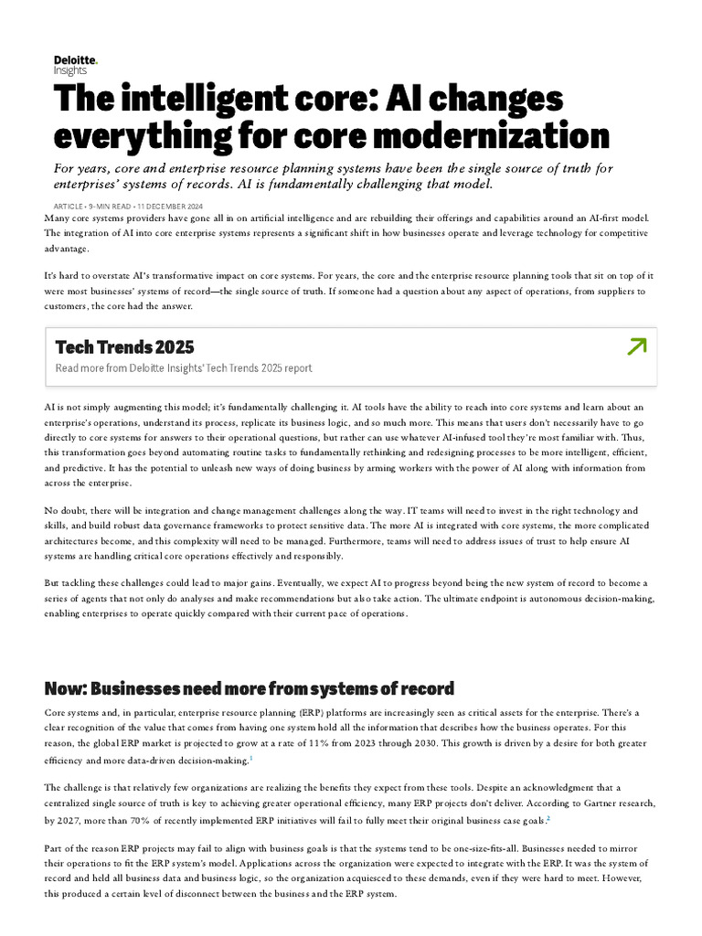 Future of IT Core Modernization - Deloitte Insights | PDF | Enterprise ...