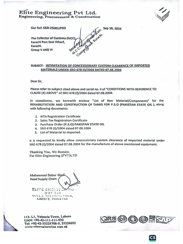 Permission Letter and Boq Elite | PDF