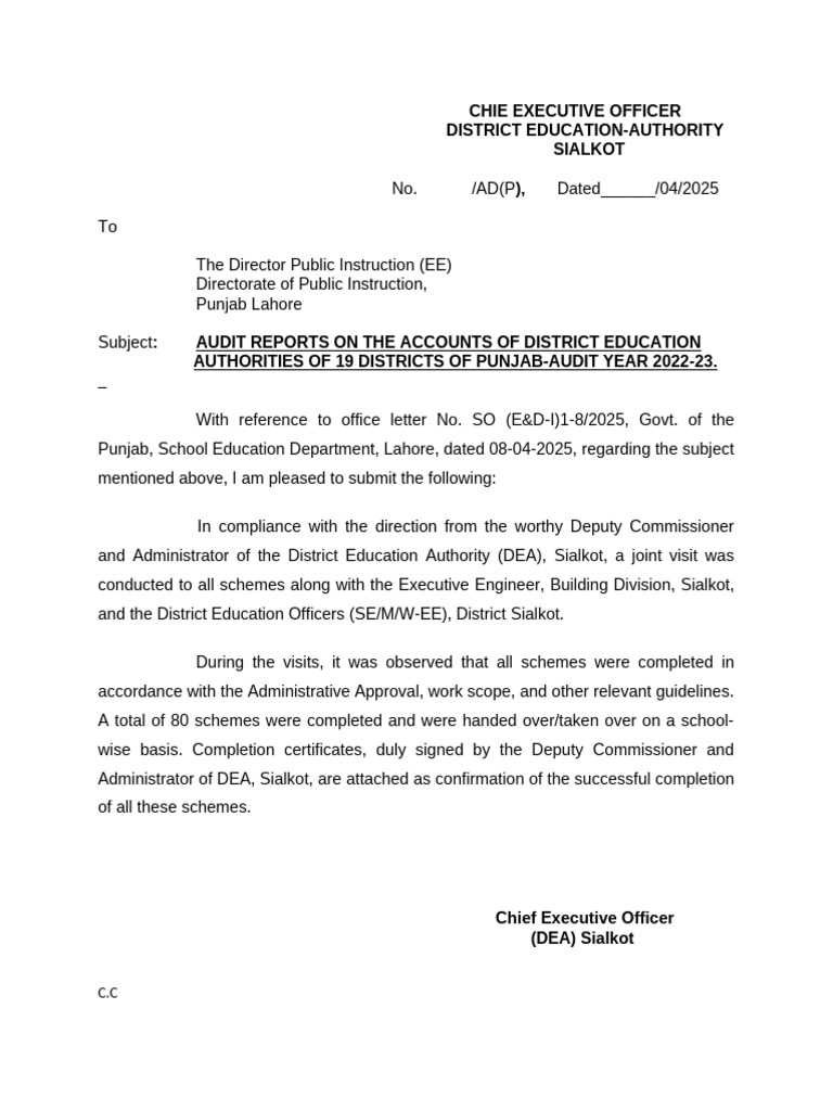 Letter For 80 Schools | PDF