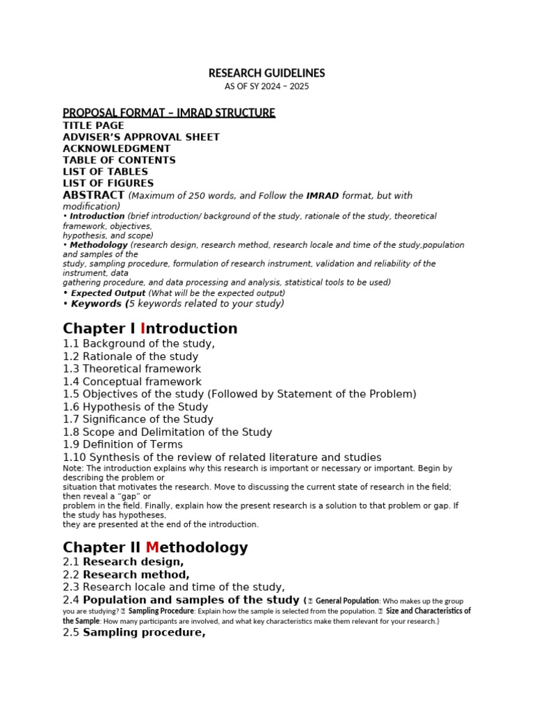 Research Proposal Guidelines 2024-2025 | PDF | Hypothesis | Methodology