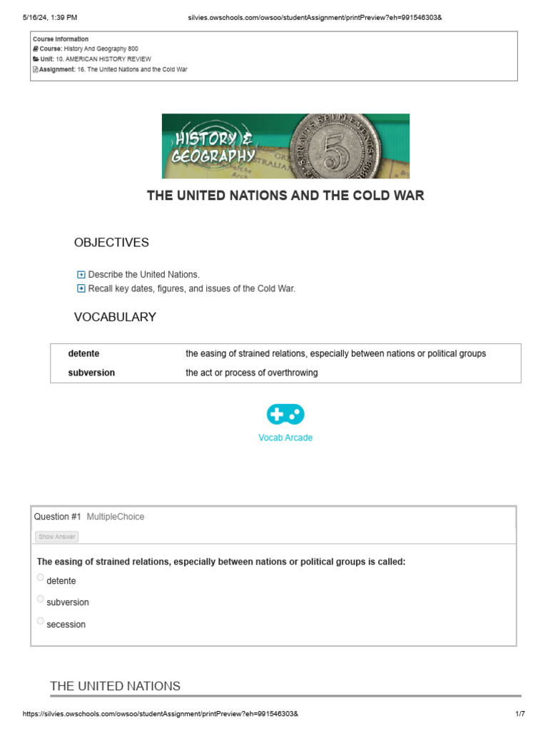 The United Nations and The Cold War | PDF | Soviet Union | World Politics