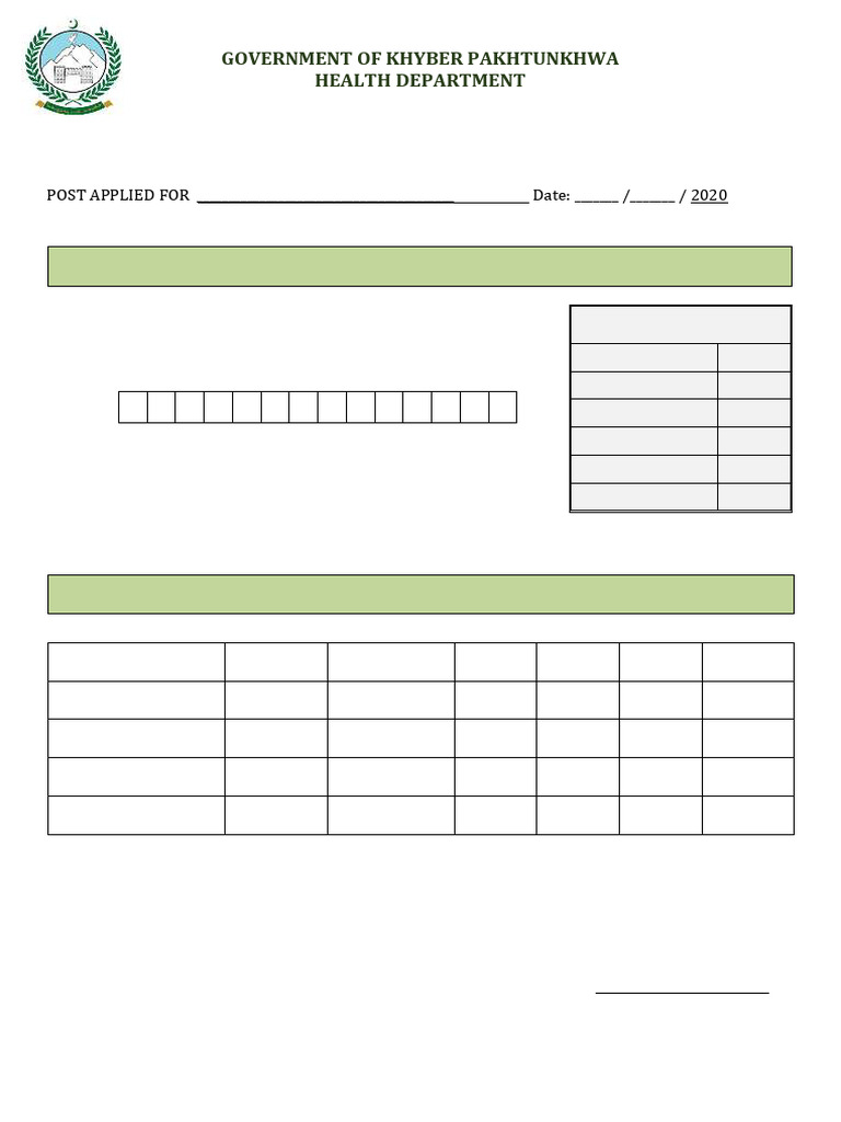 Khyber Pakhtunkhwa Health Job Application | PDF | Higher Education ...