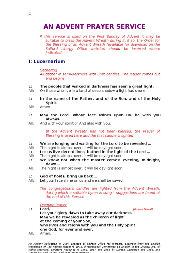 An Advent Prayer Service | Jesus | Prayer