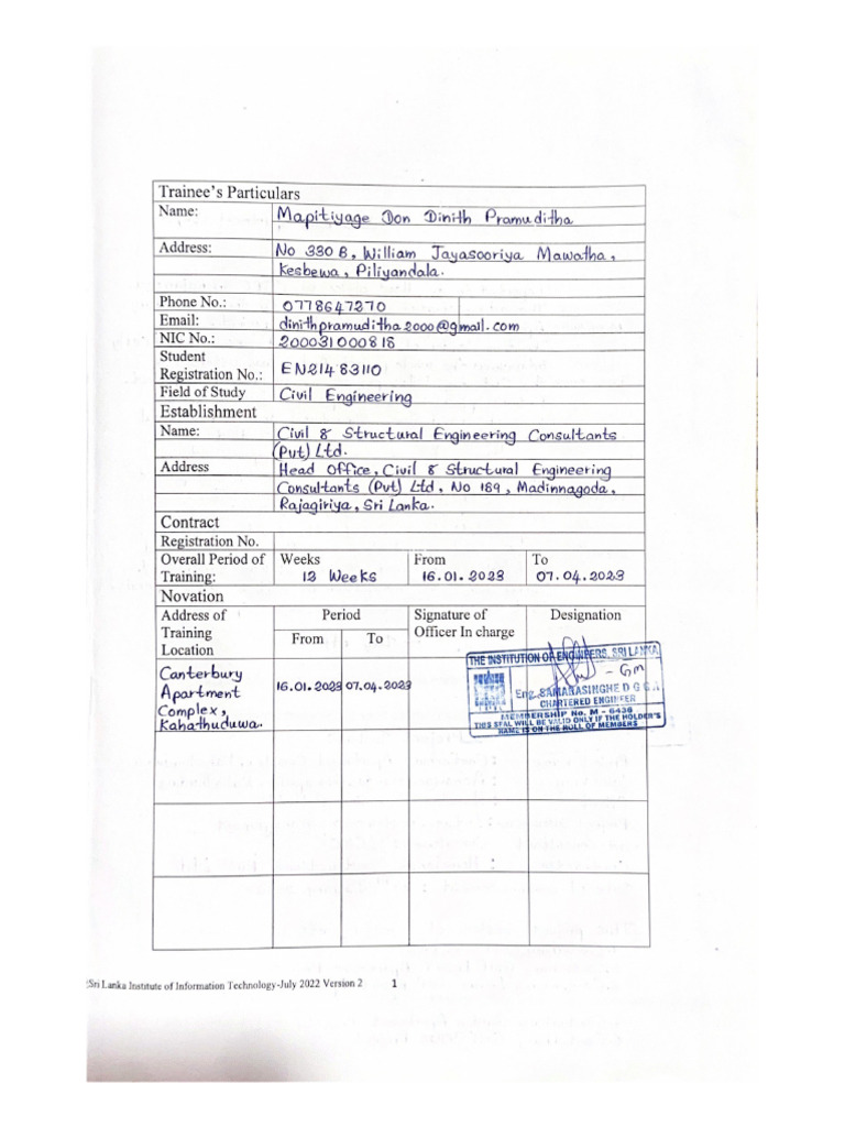 Training Diary | PDF