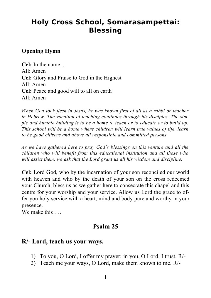 Blessing School | Download Free PDF | Prayer | God The Father