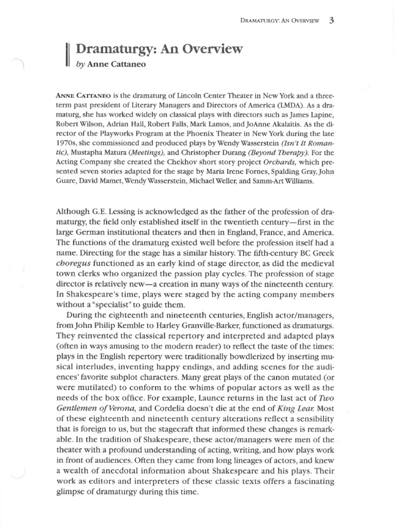 Cattaneo - Dramaturgy - An Overview | PDF