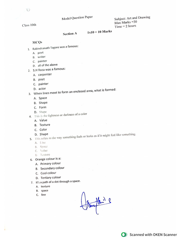 MTP CWSN Art and Drawing 10th | PDF