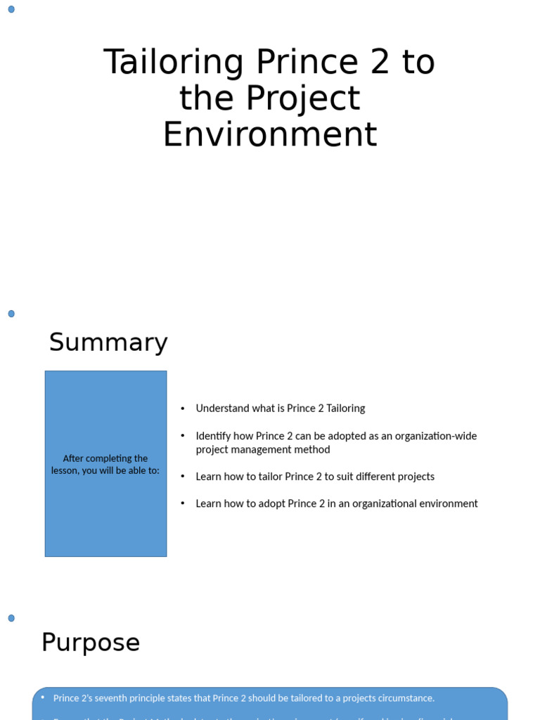 Tailoring PRINCE2 for Project Success | PDF | Project Management | Risk
