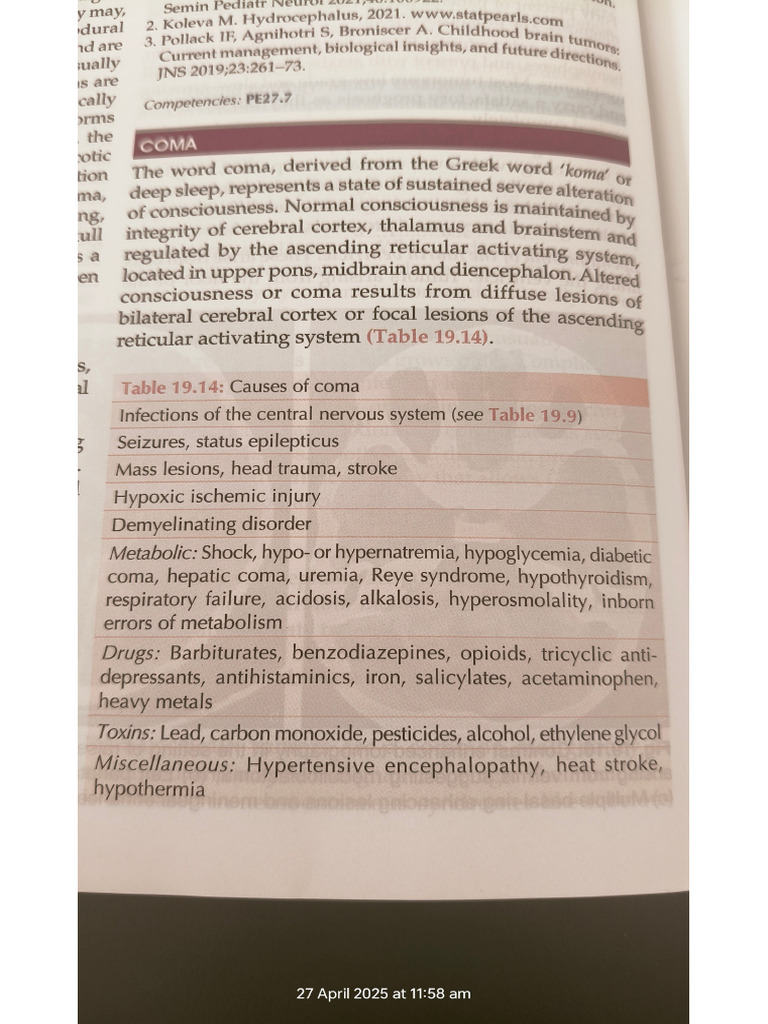 Coma Pediatrics Pdf
