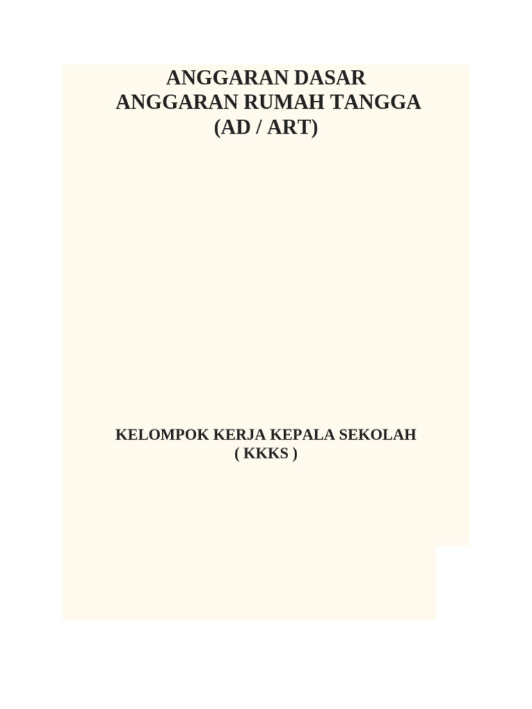 ANGGARAN DASAR KKKS | PDF