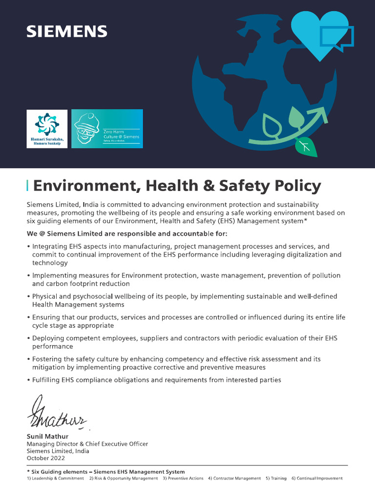 2 EHS Policy 2022 - Final - Wef 4th Oct 2022 | PDF