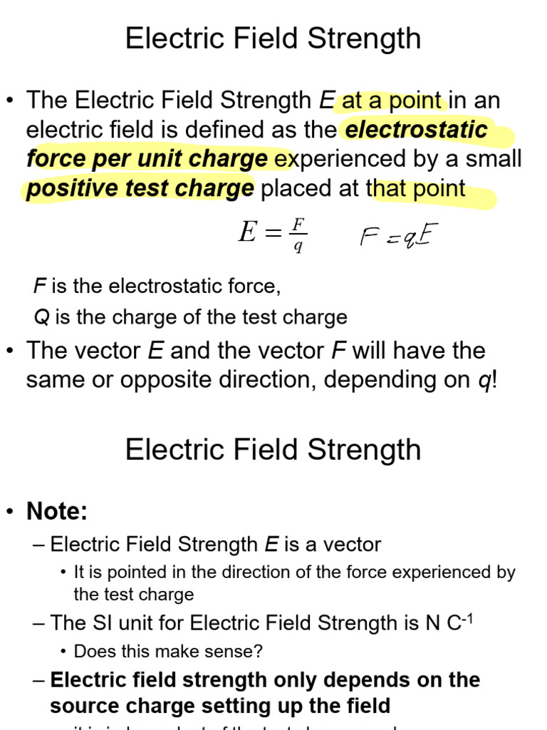 Understanding Electric Field Strength | PDF