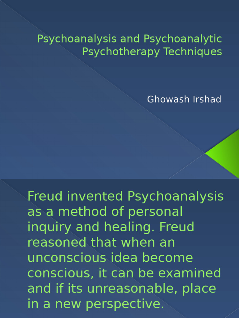 Psychoanalysis and Psychoanalytic Psychotherapy Techniques | PDF | Psychoanalysis | Unconscious Mind