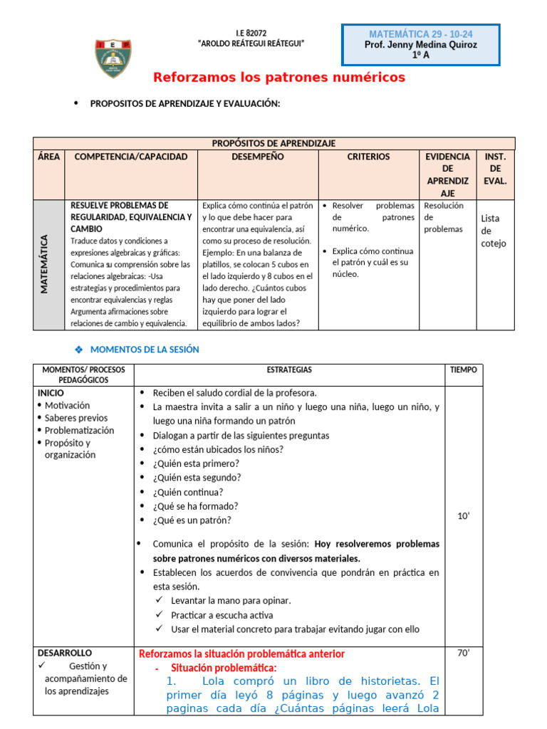 7 Mat.29-10 - Refuerzo de Patrones Numéricos | PDF | Ciencia cognitiva ...