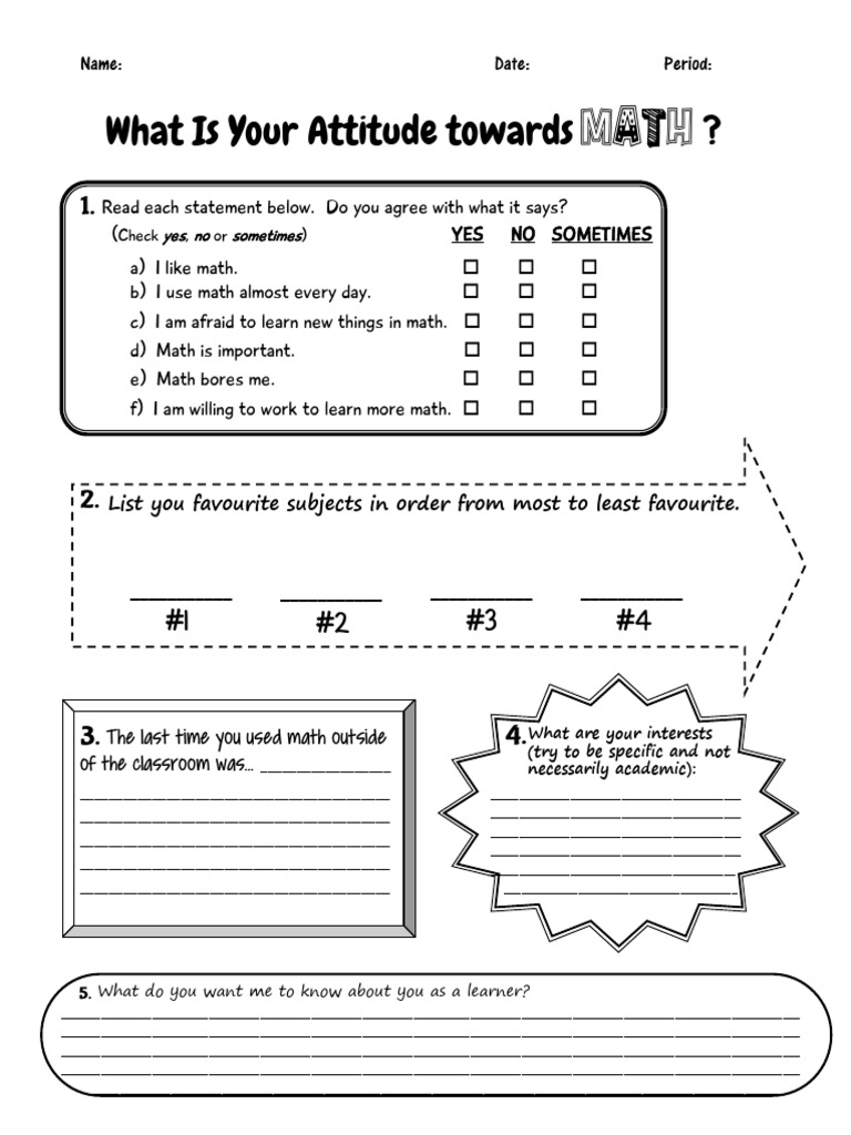 Student Attitudes Towards Math Survey | PDF | Mathematics | Learning