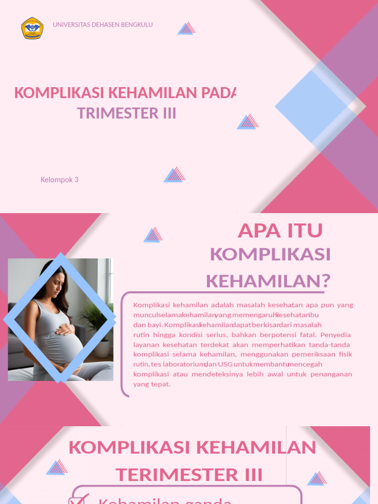 Komplikasi Kehamilan Trimester III | PDF