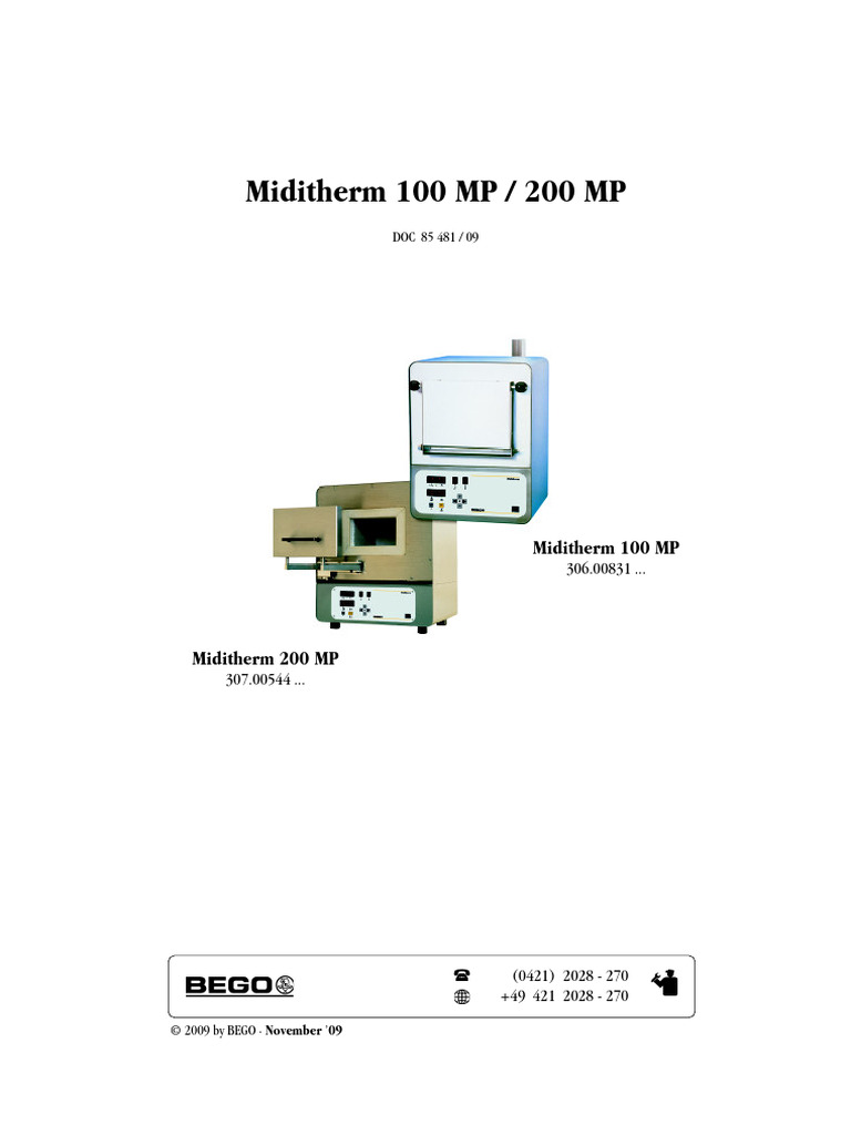 Miditherm 100 MP Service Manual | PDF