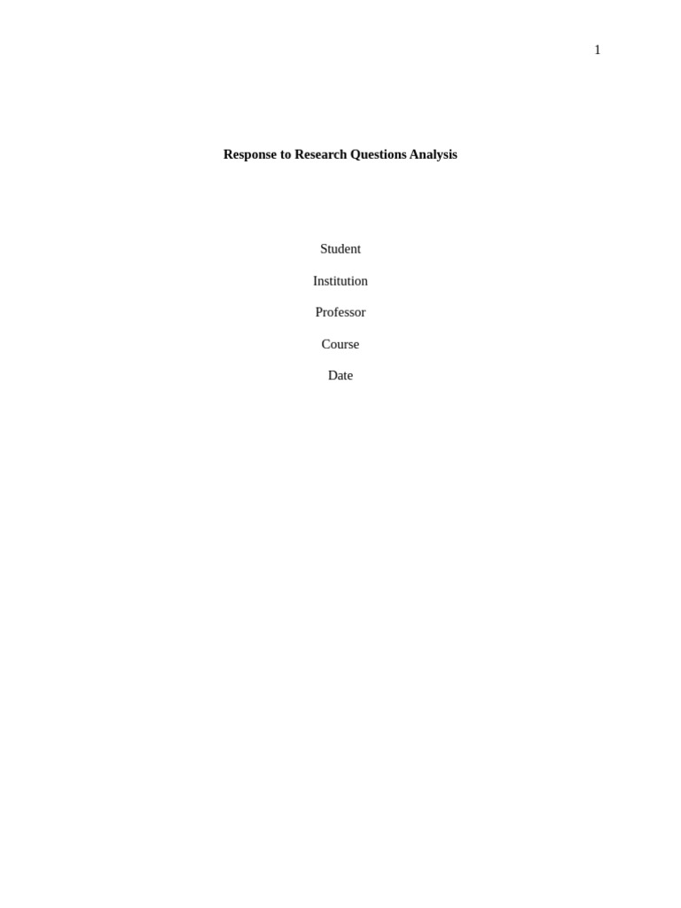 Response On Research Questions Analysis - Edited | PDF