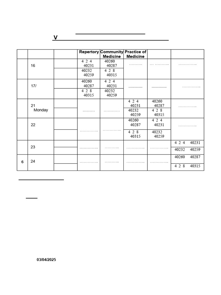 BHMS Practical Exam Schedule 2025 | PDF | Homeopathy | Medicine