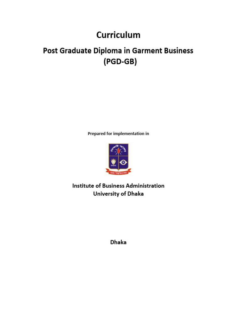 Curriculum of PGD-GB Program | PDF | Statistics | Human Resources