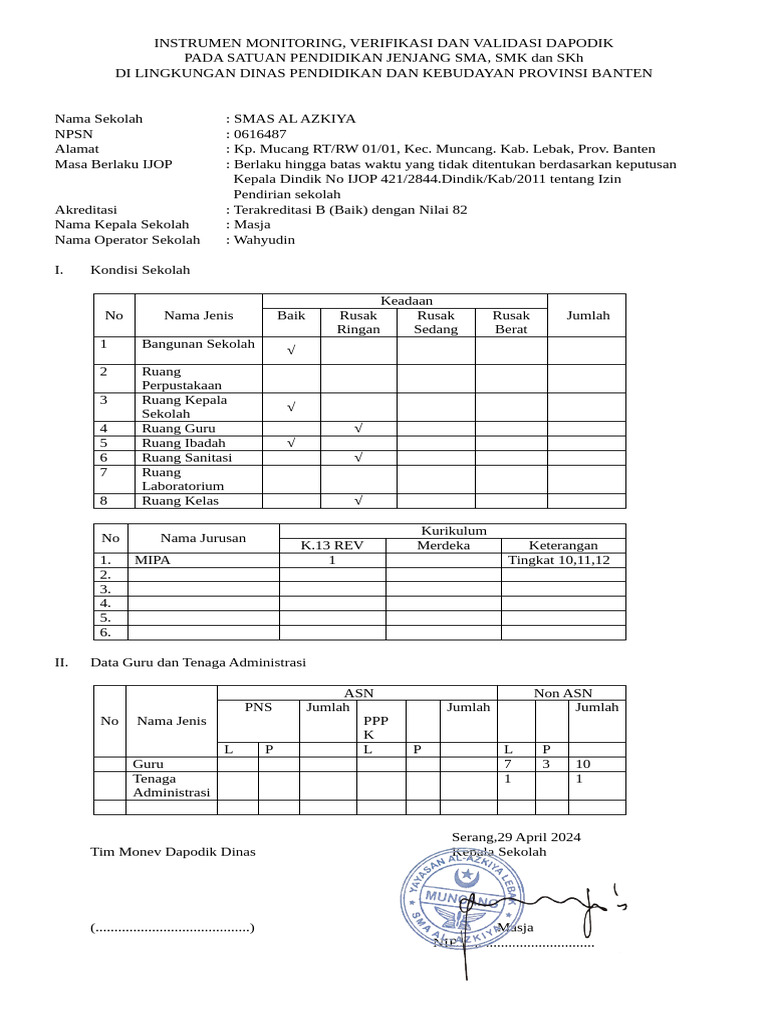 INSTRUMEN MONITORING | PDF
