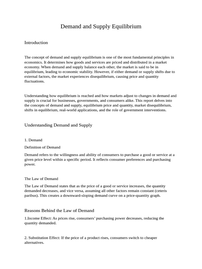 Demand and Supply Equilibrium | PDF | Economic Equilibrium | Demand