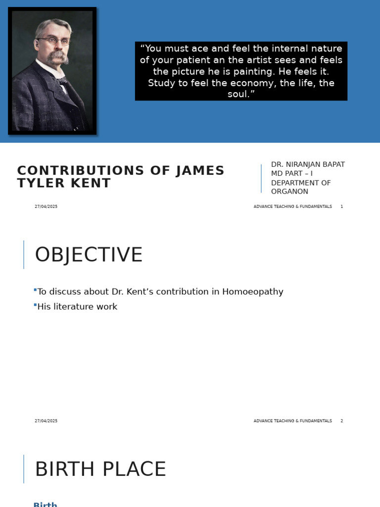 Literary Contributions of James Tyler Kent | PDF | Homeopathy | Health Care