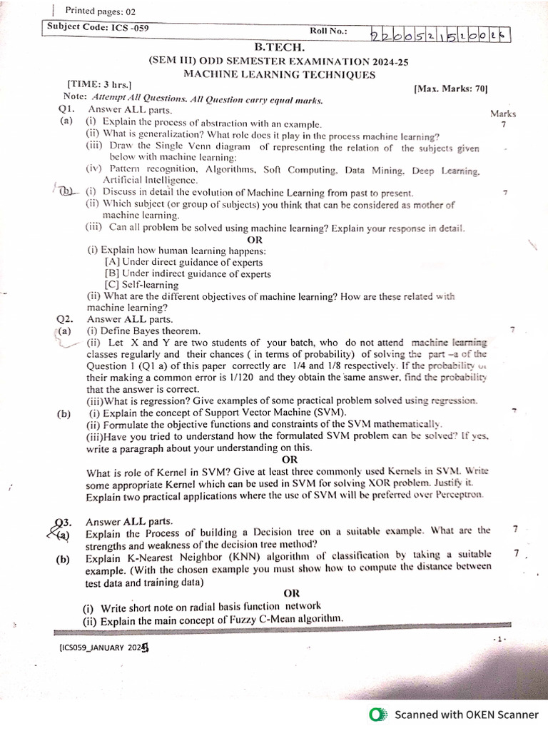 Machine Learning End Sem Pdf