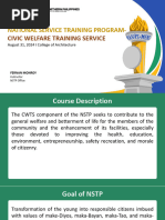 Introduction of NSTP: Values Formation and Moral Recovery-Involves The Development of | PDF | Id ...