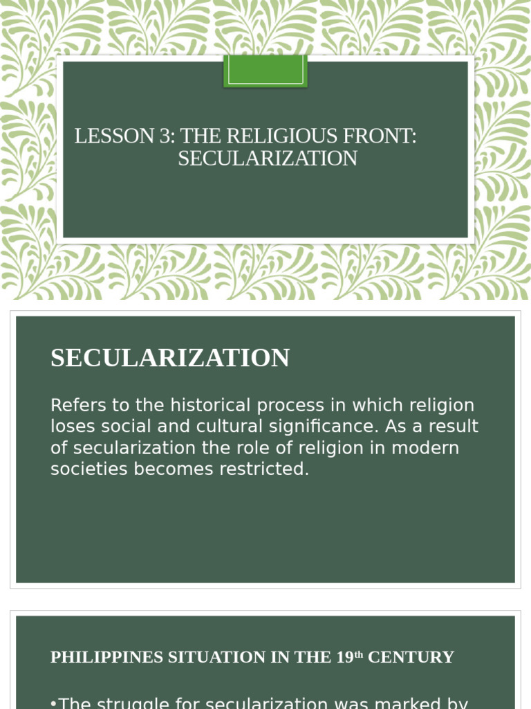 Lesson 3 SECULARIZATION | PDF