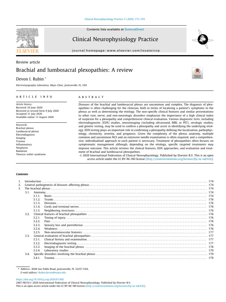 plexopatia braquial | PDF | Nervous System | Limbs (Anatomy)
