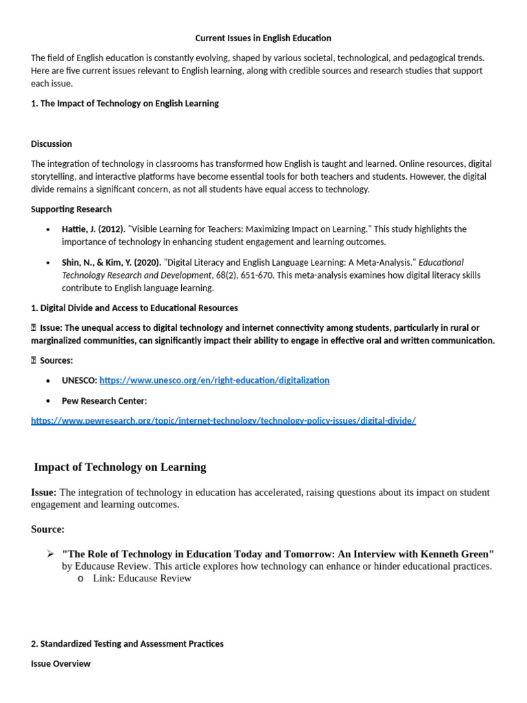 Current Challenges in English Education | PDF | Pedagogy | Teachers