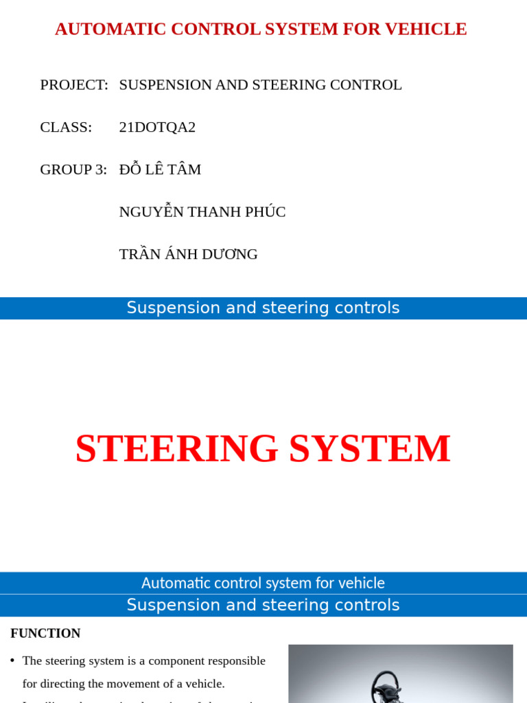 Automatic Steering Control System Overview | PDF | Steering | Electric ...