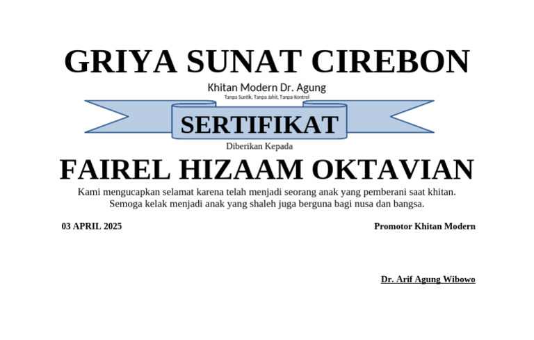 Sertifikat Sunat | PDF