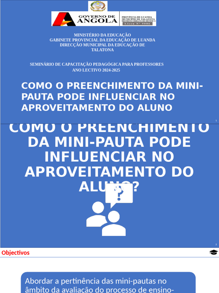 COMO O PREENCHIMENTO DA MINI-PAUTA PODE INFLUENCIAR Updated | PDF | Aprendizado | Comentários