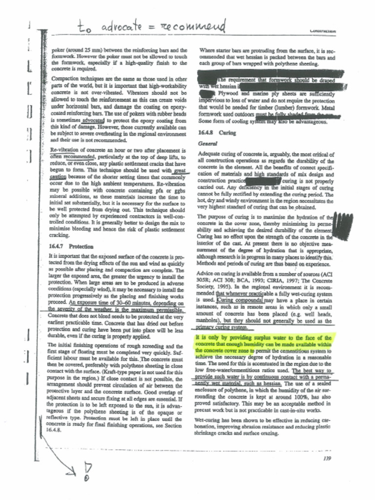 Ciria on Wet Curing & Ponding | PDF