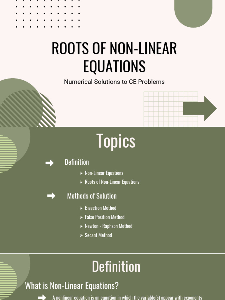 Non-Linear Equation Root-Finding Methods | PDF | Nonlinear System ...