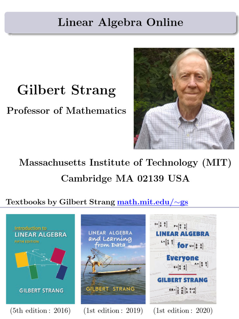 Linear Algebra Concepts from MIT 18.065 | PDF | Mathematical Concepts ...