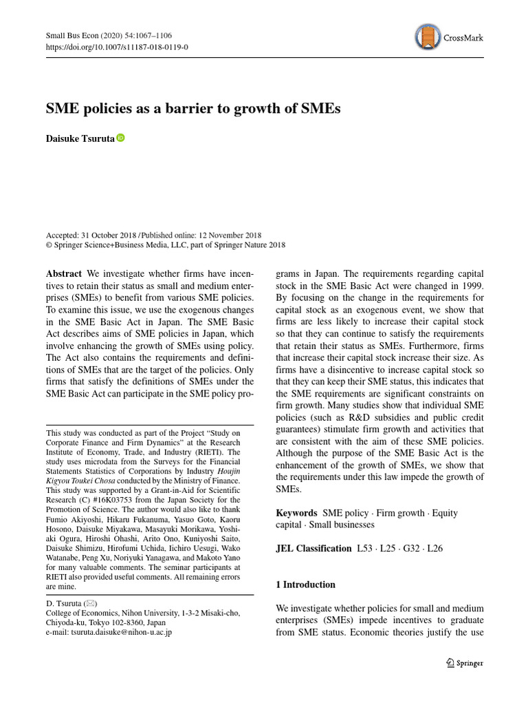 25. SME policies as a barrier to growth of SMEs | PDF | Small And ...
