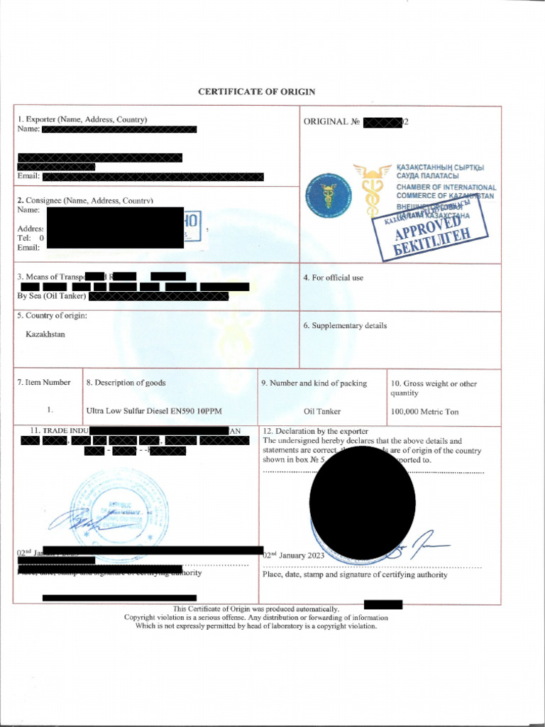 Certificate of Origin | PDF