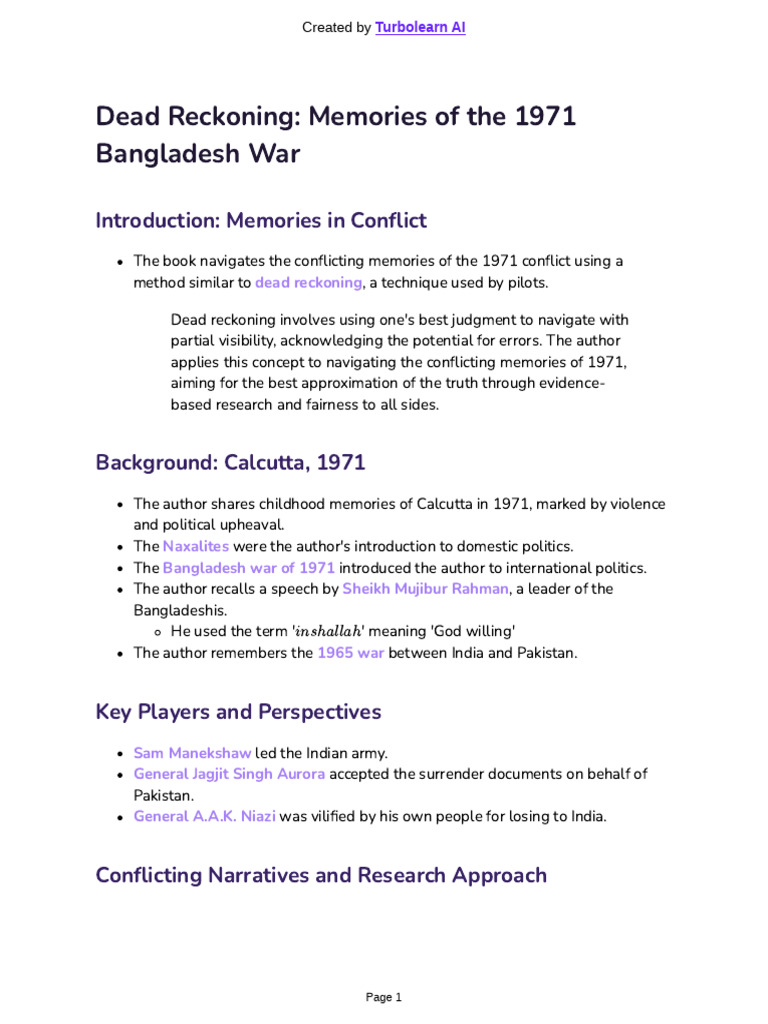 Dead Reckoning: Memories of The 1971 Bangladesh War: Introduction ...