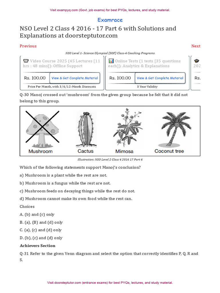 NSO Level 2 Class 4 2016 17 Part 6 | PDF