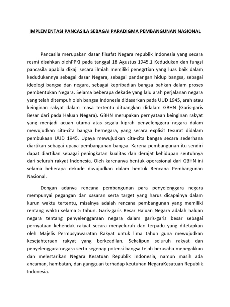 Materi 15 A Implementasi Pancasila Sebagai Paradigma Pembangunan ...