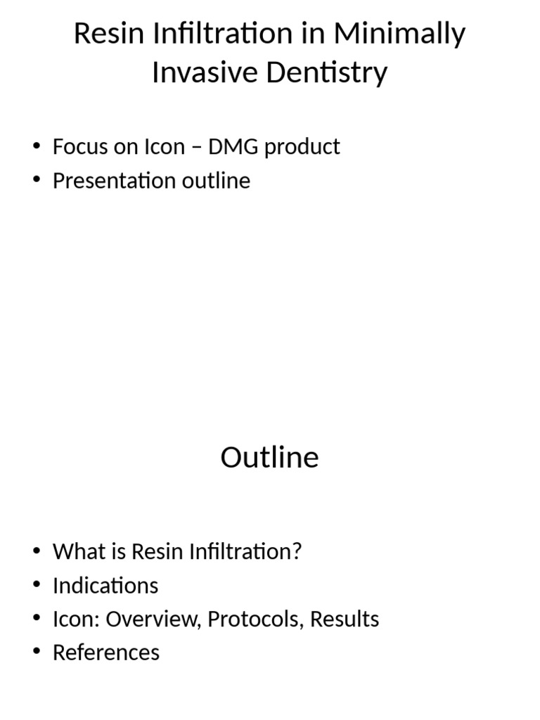 Resin Infiltration Presentation | PDF | Tooth Enamel | Medical Specialties