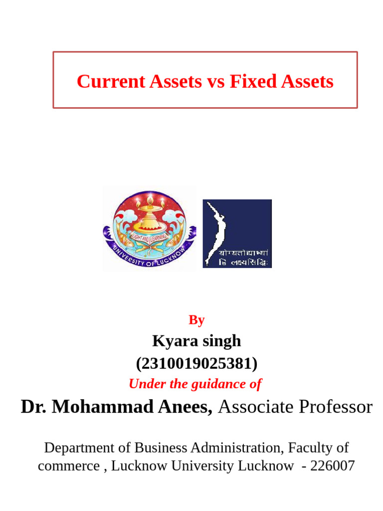 Fixed Assets Vs Current Assets (Kyara Singh) | PDF