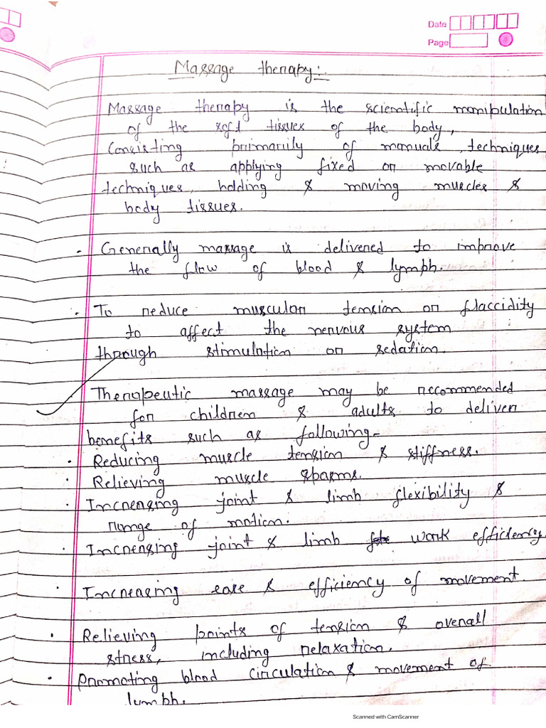 Massage Notes | PDF